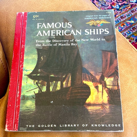 Vintage | Other | Golden Library Of Knowledge 958 Famous American Ships ...